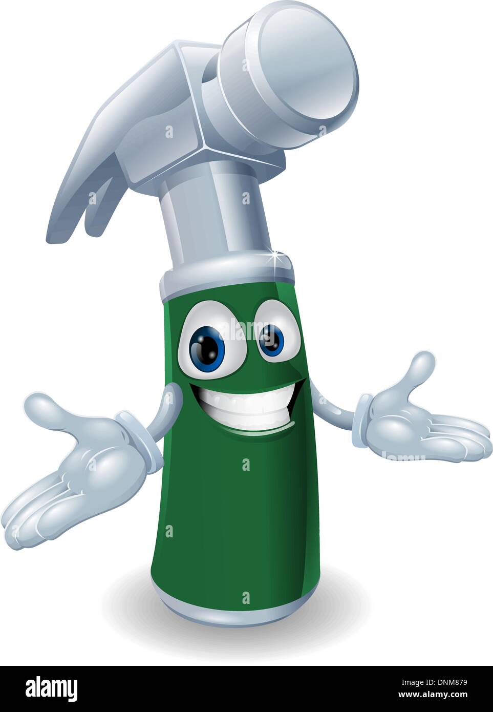 A cute hammer cartoon character mascot illustration Stock Vector Image ...