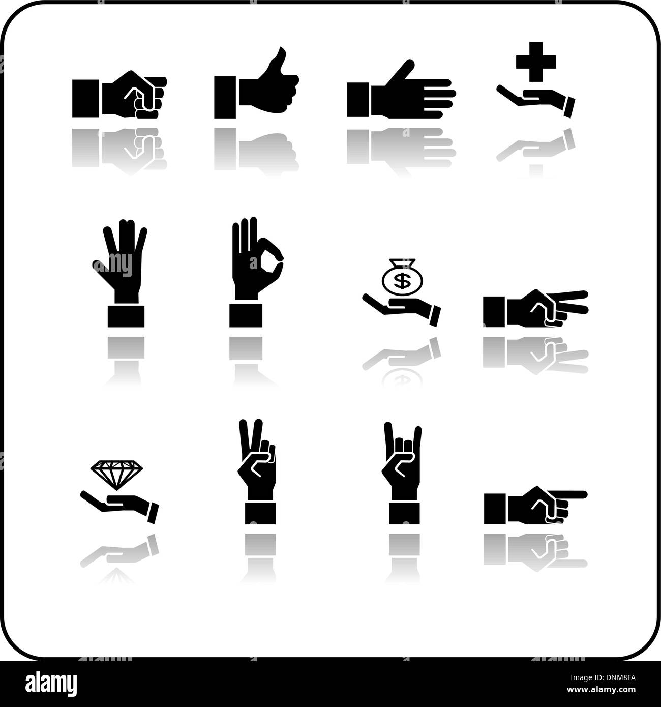 A hand elements icon set Stock Vector Image & Art - Alamy
