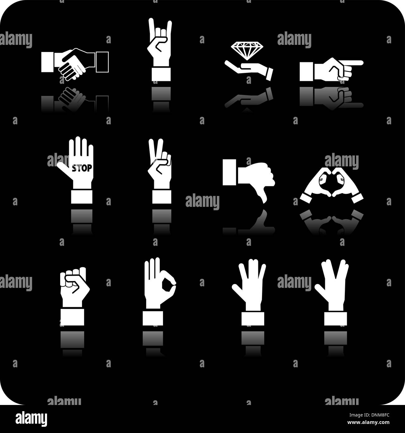 Hand pointing up simple Black and White Stock Photos & Images - Alamy