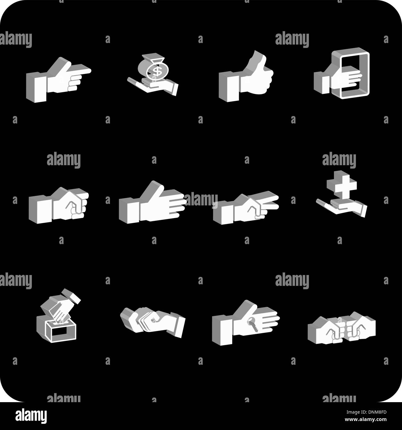 A hand elements icon series set Stock Vector Image & Art - Alamy