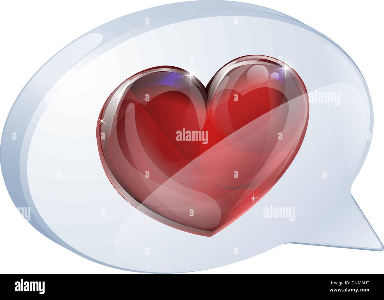 Heart shaped speech bubble hi-res stock photography and images - Alamy