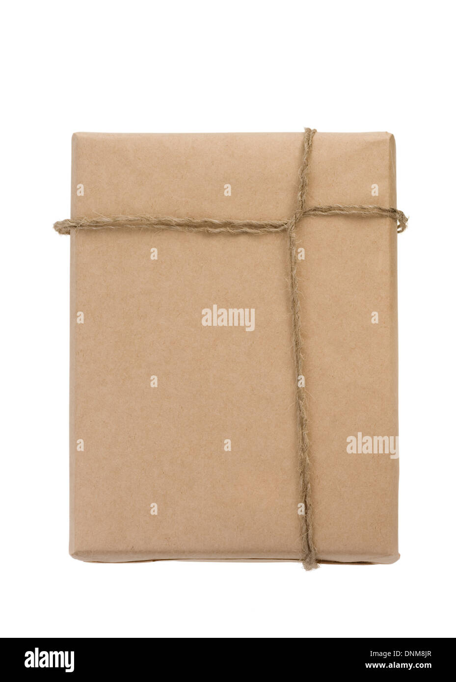 parcel wrapped with rope isolated on white background Stock Photo - Alamy