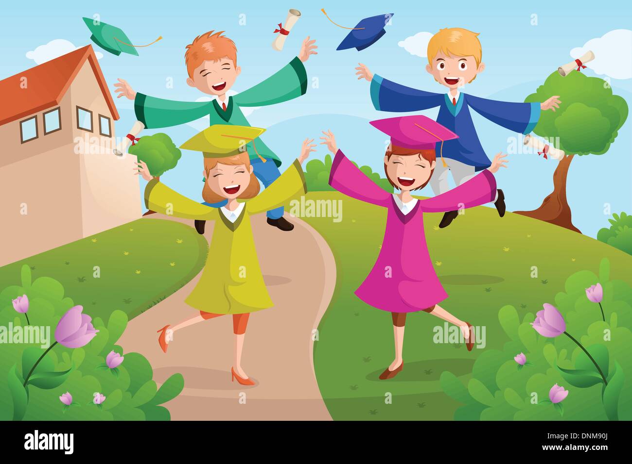 Graduation gown vector vectors hi-res stock photography and images - Alamy