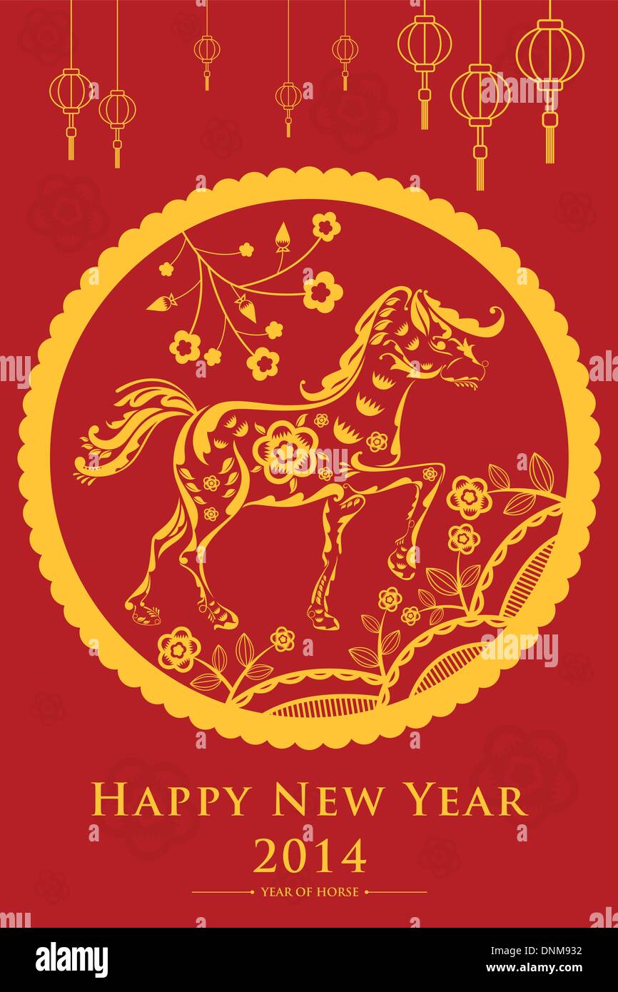 A vector illustration of Year of Horse design for Chinese New Year ...