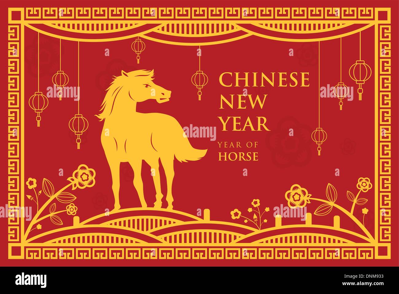 A vector illustration of Year of Horse design for Chinese New Year ...