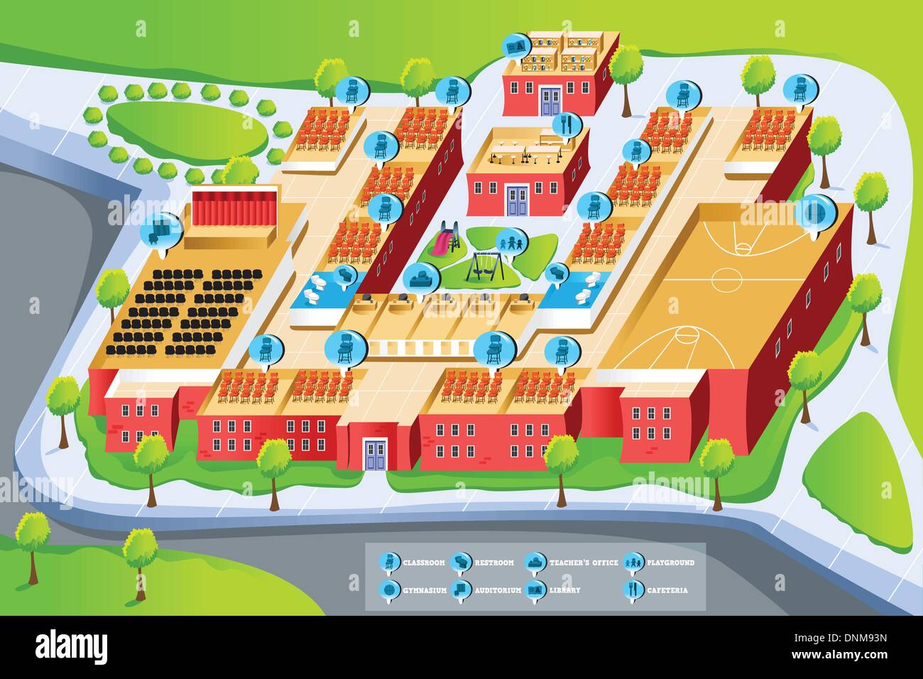 Illustration modern school Stock Vector Images - Alamy