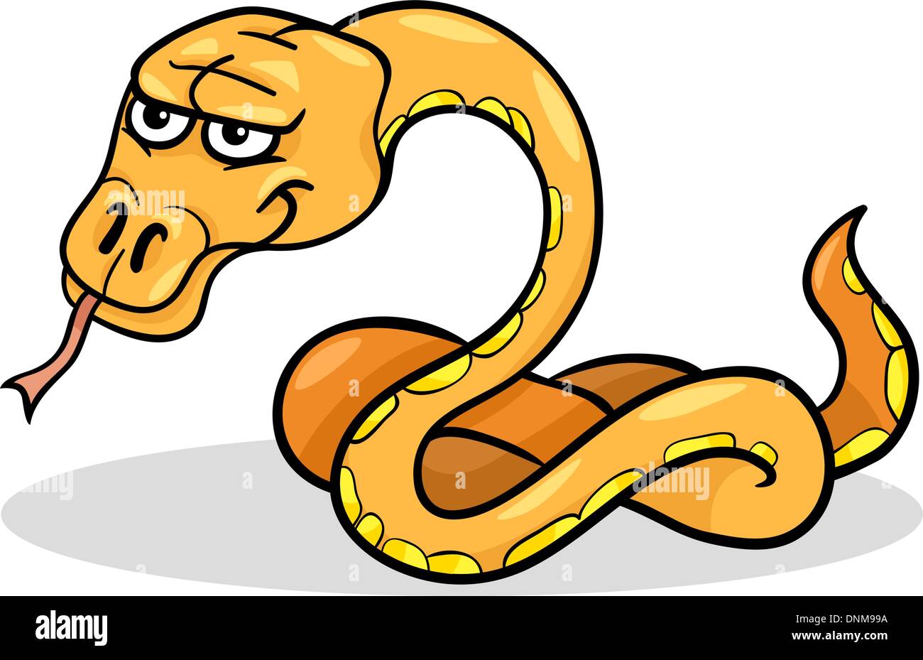 Cartoon Illustration of Funny Snake Reptile Animal Stock Vector Image ...