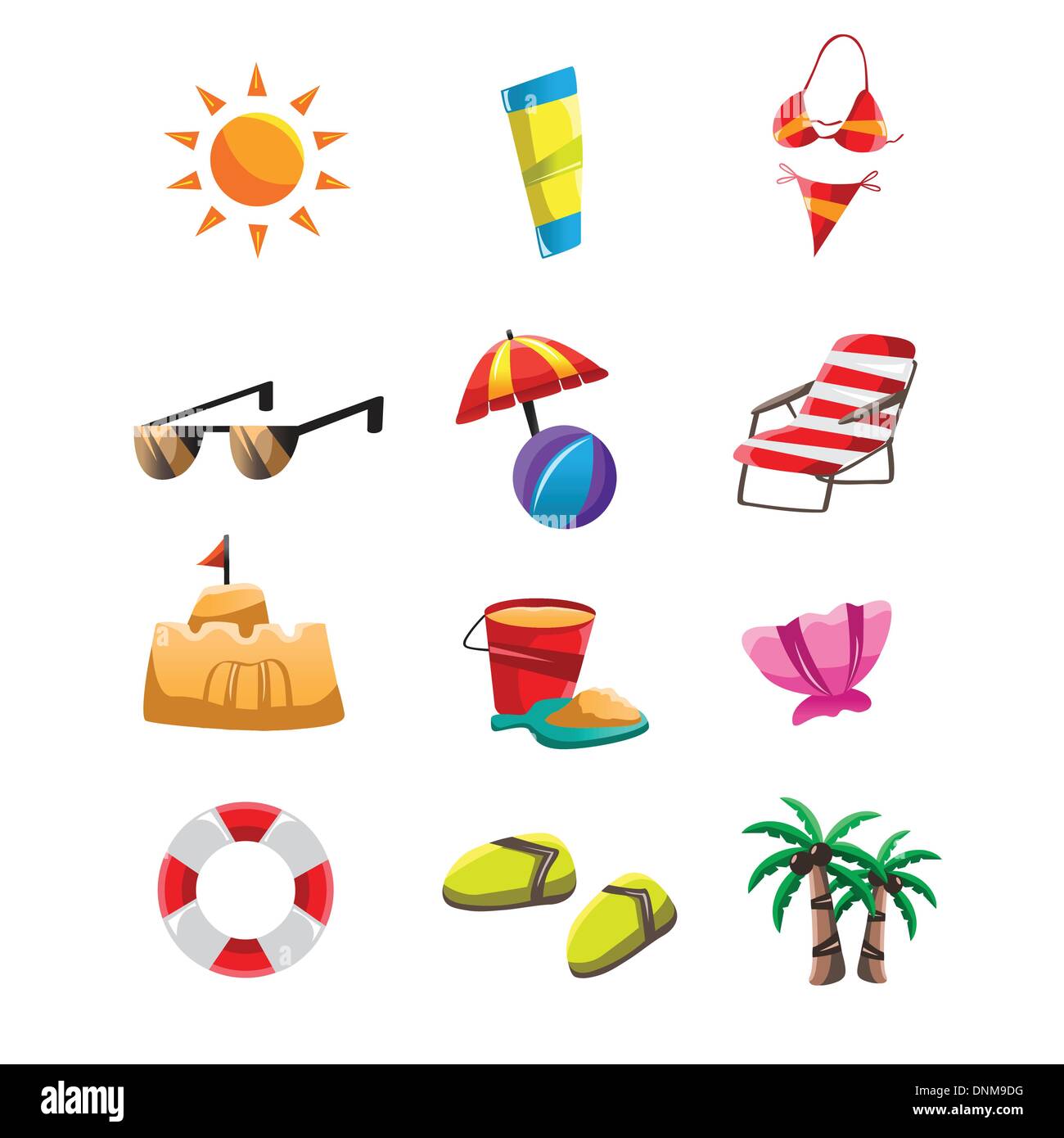 A vector illustration of beach icon sets Stock Vector Image & Art - Alamy