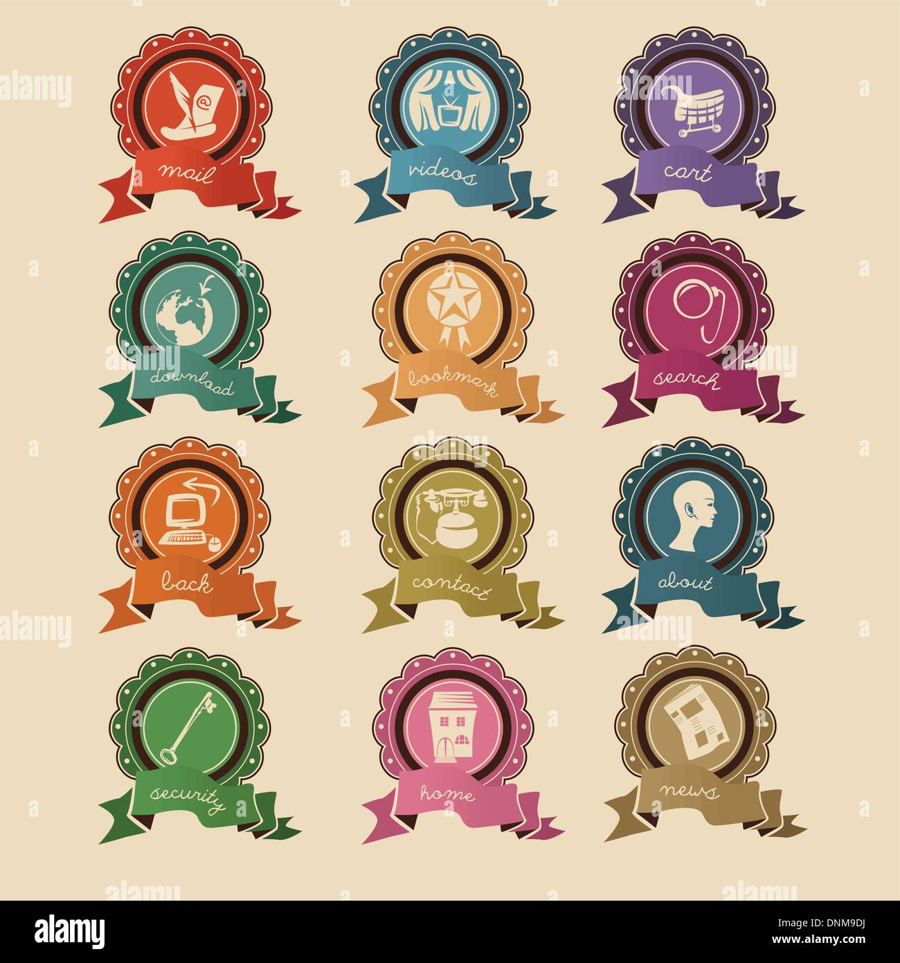 Retro clipart illustration hi-res stock photography and images - Alamy