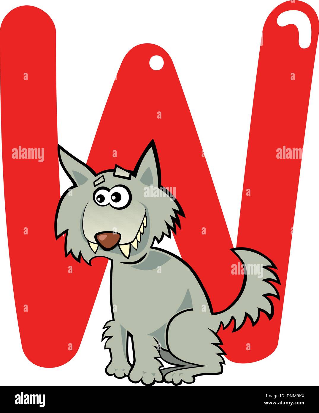 cartoon illustration of W letter for wolf Stock Vector Image & Art - Alamy