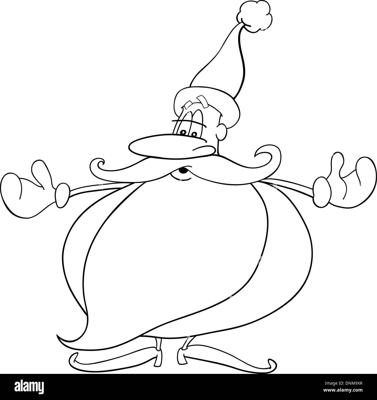 Cartoon Illustration of Santa Claus or Father Christmas or Papa Noel ...