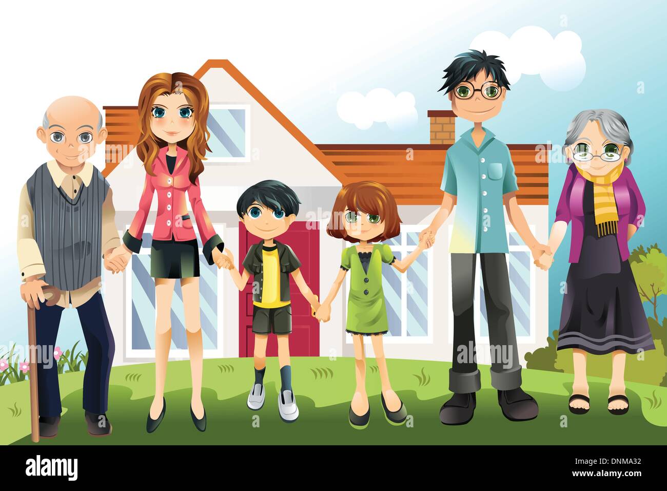 Female siblings holding hands Stock Vector Images - Alamy