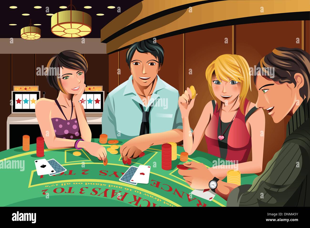 A vector illustration of people gambling in a casino Stock Vector Image ...