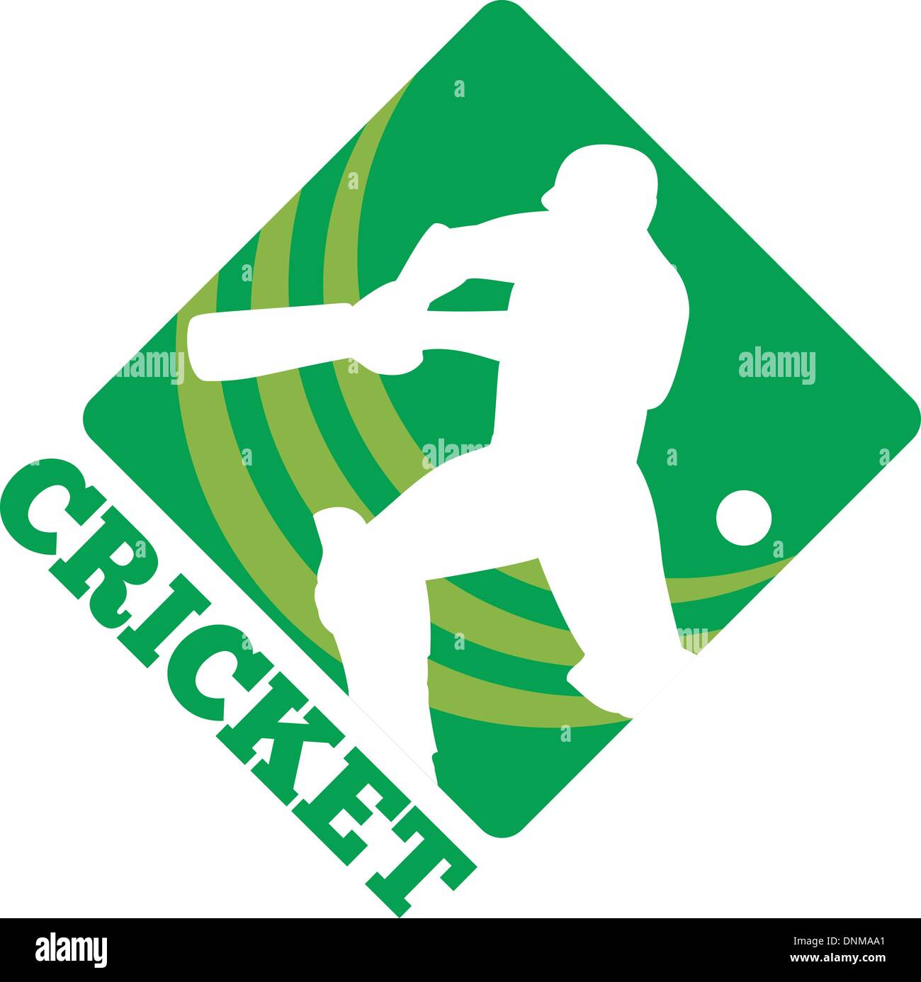 illustration of a cricket batsman silhouette batting front view ...