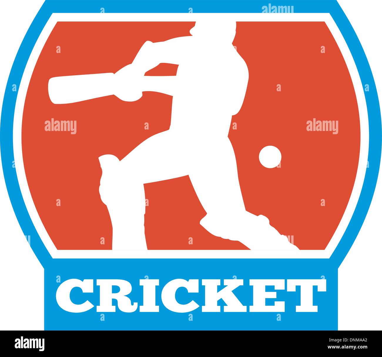 illustration of a cricket batsman silhouette batting front view ...