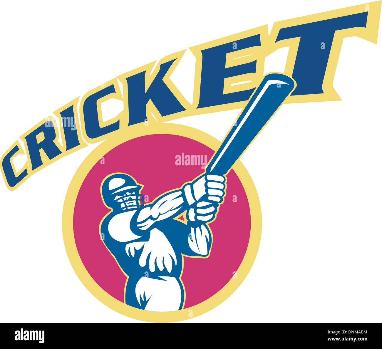 illustration of a cricket batsman batting front view isolated on white ...