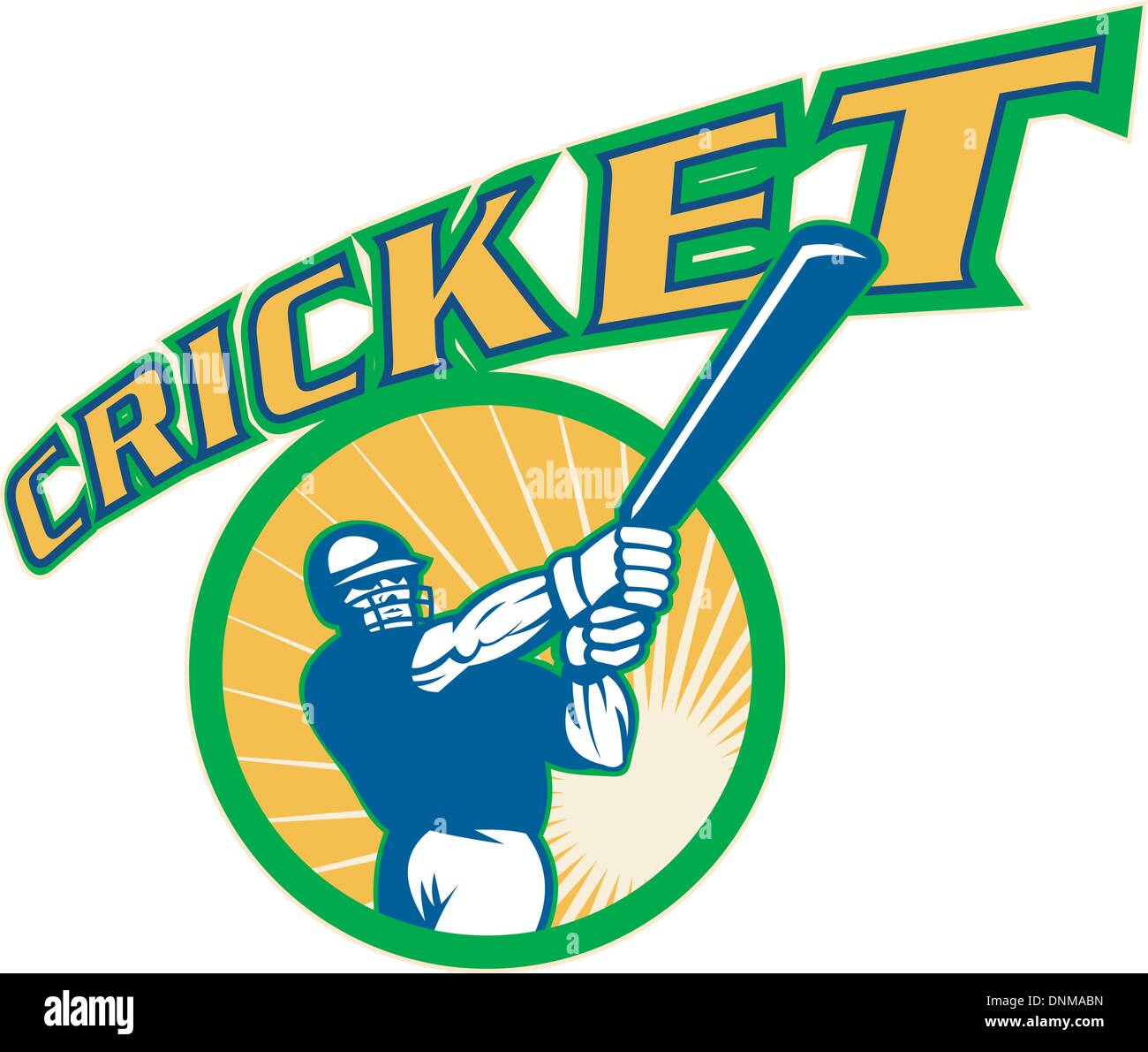 Cricket batting front view Stock Vector Images - Alamy