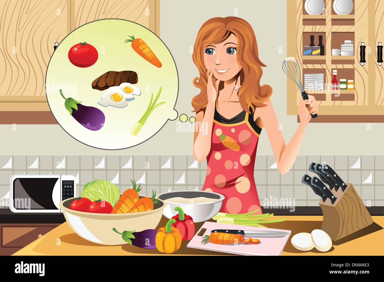 Preparing food in modern Stock Vector Images - Alamy