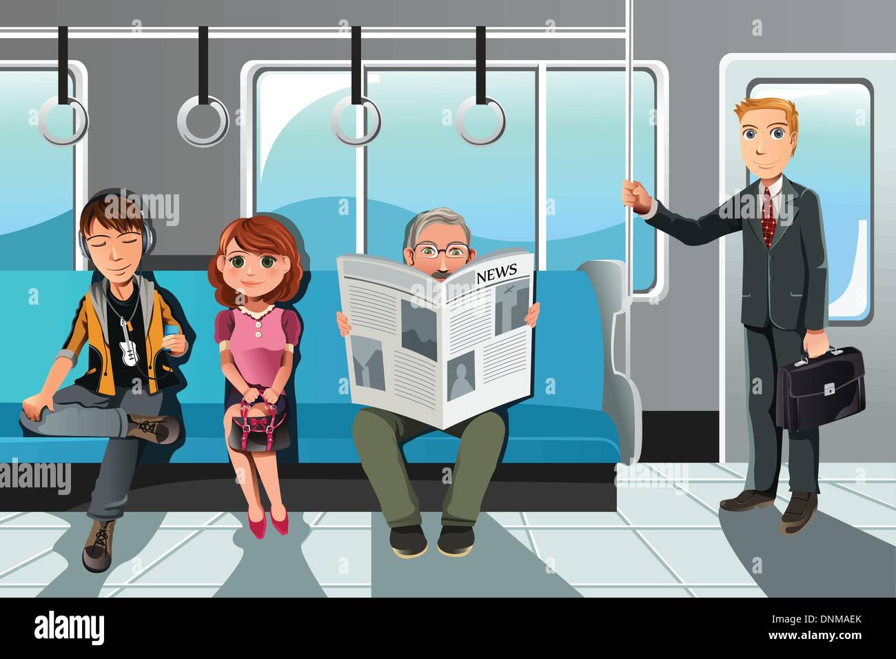 Lady on train Stock Vector Images - Alamy