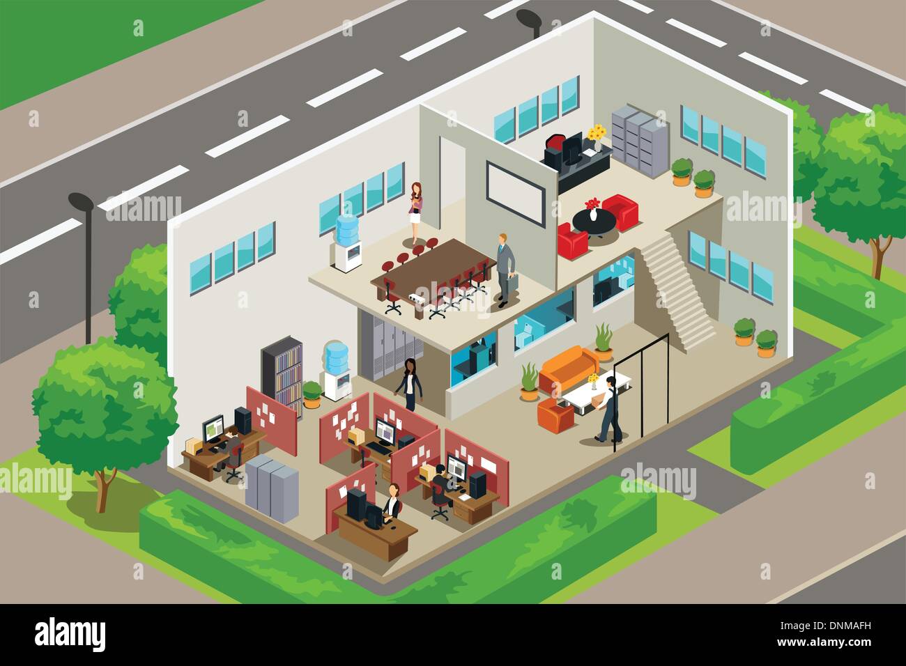 Office building vector vectors hi-res stock photography and images - Alamy