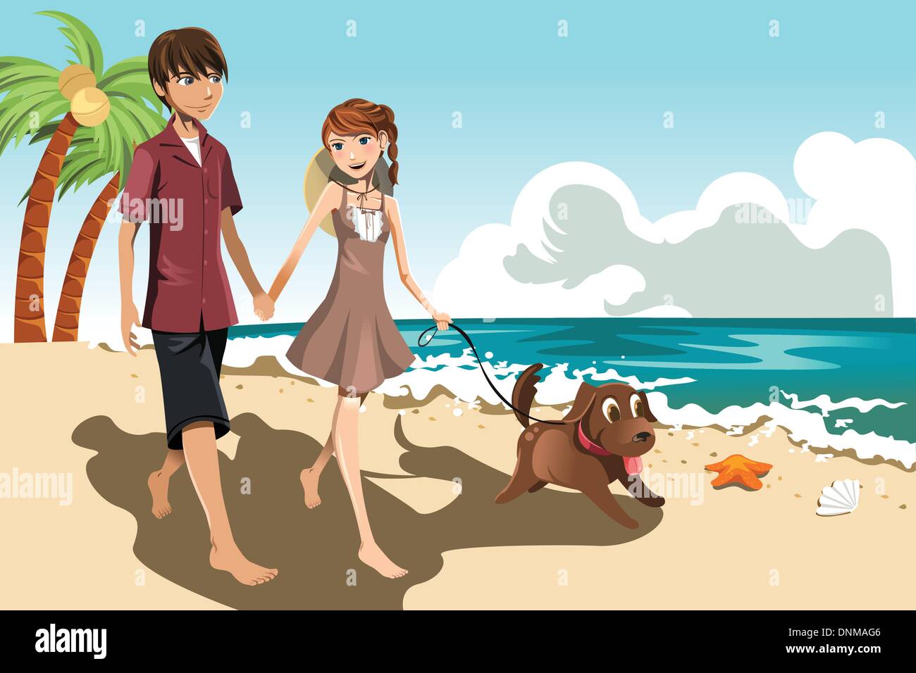 Young people on tropical Stock Vector Images - Alamy