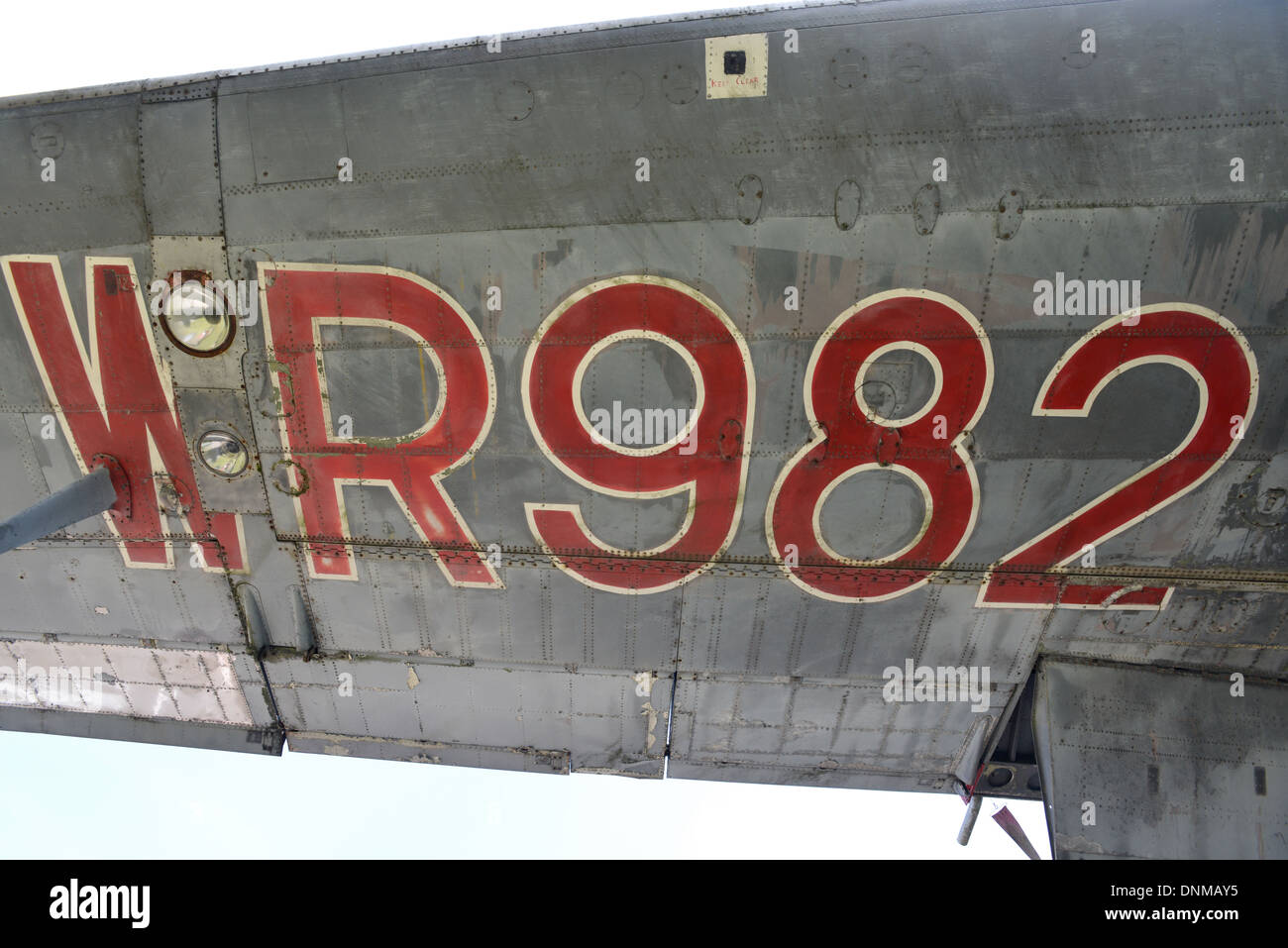 Large numbers painted on the wing of a plane, an Avro Shackleton Stock ...