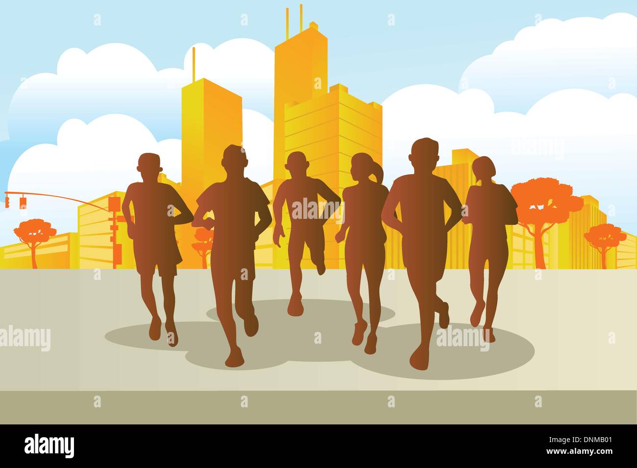 Run a marathon Stock Vector Images - Alamy