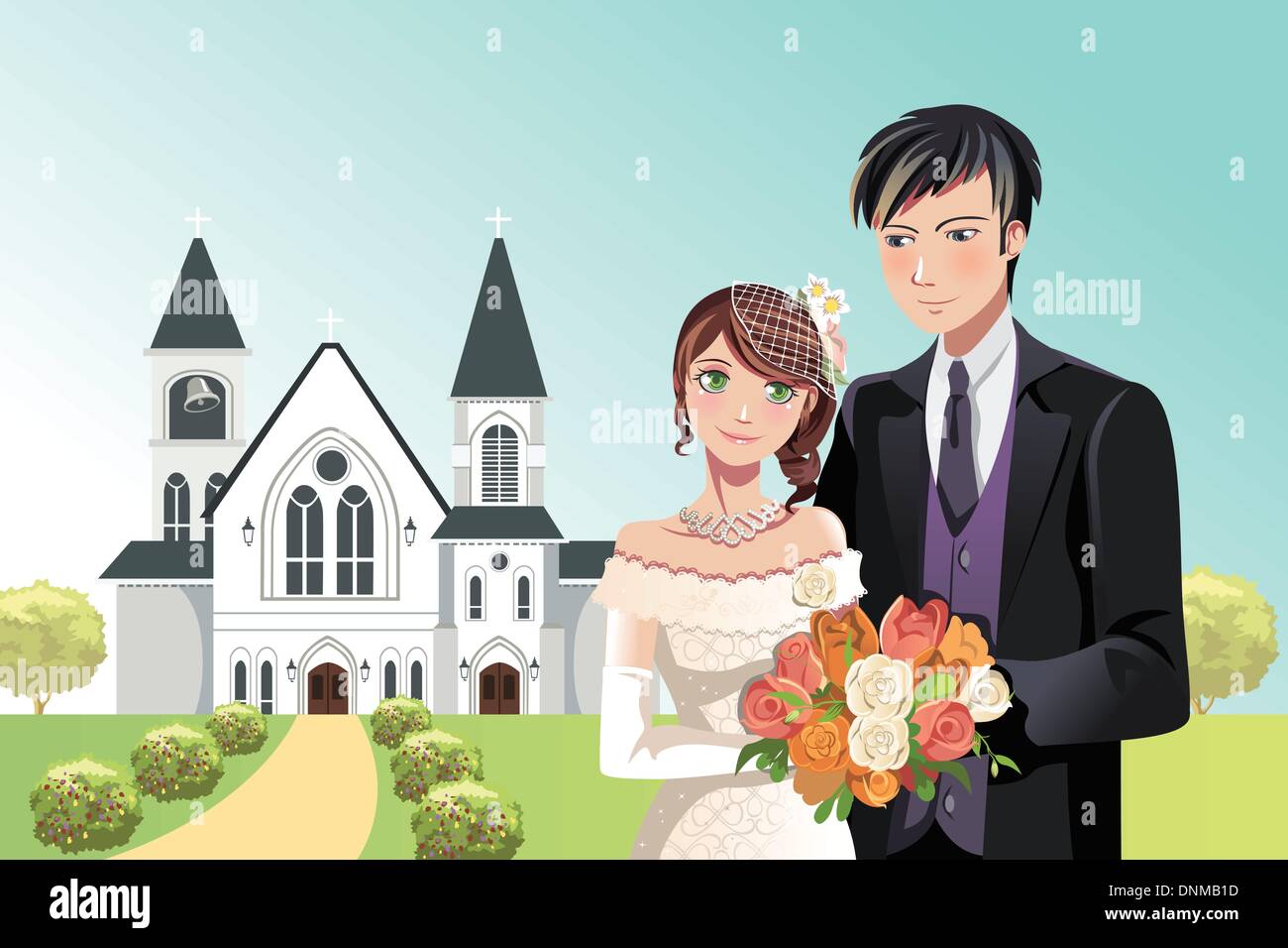 Man getting married church Stock Vector Images - Alamy