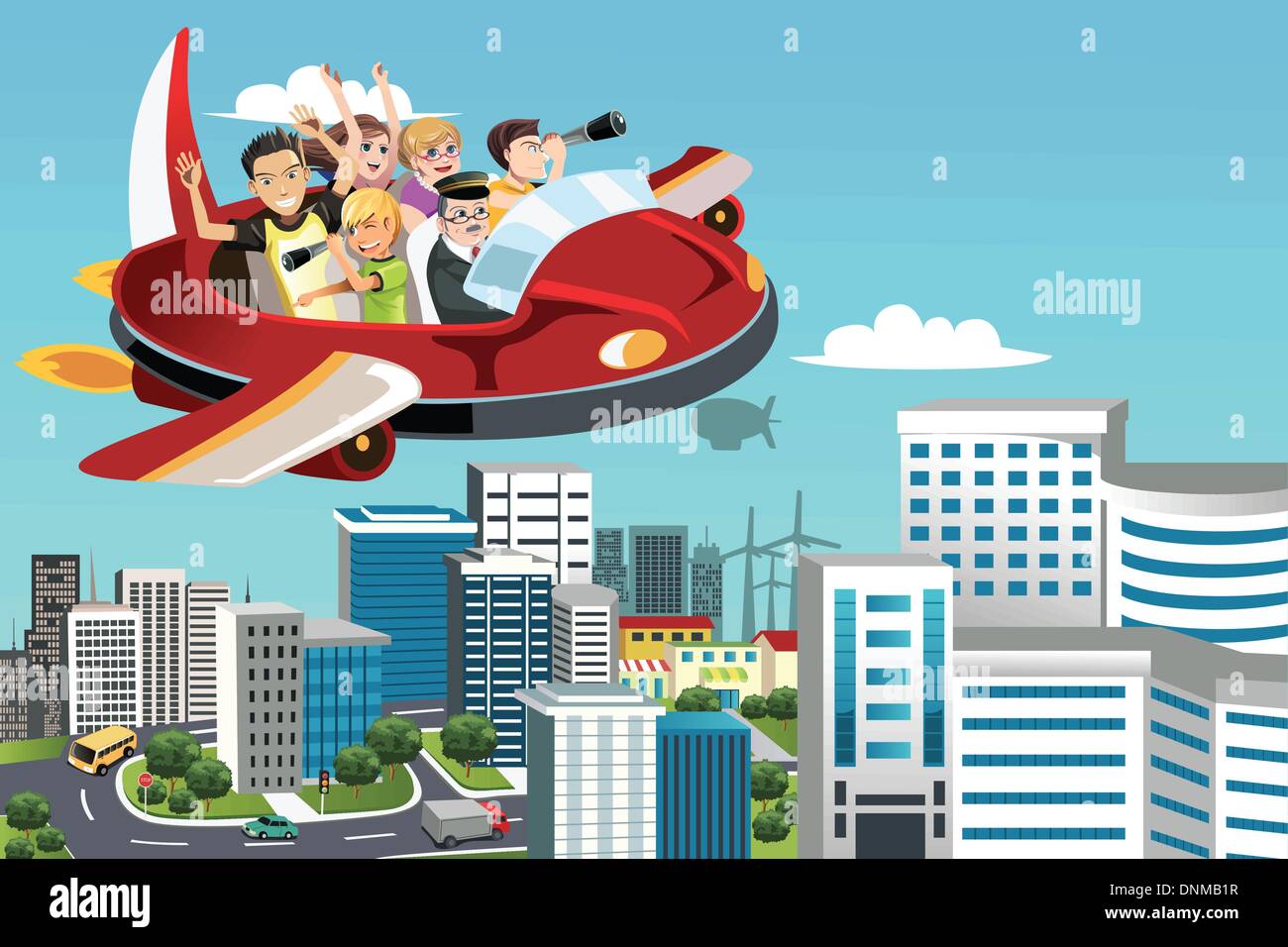 Passengers in a plane Stock Vector Images - Alamy