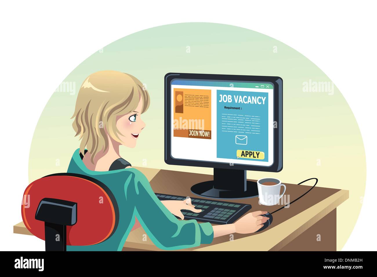 Looking job online Stock Vector Images - Alamy
