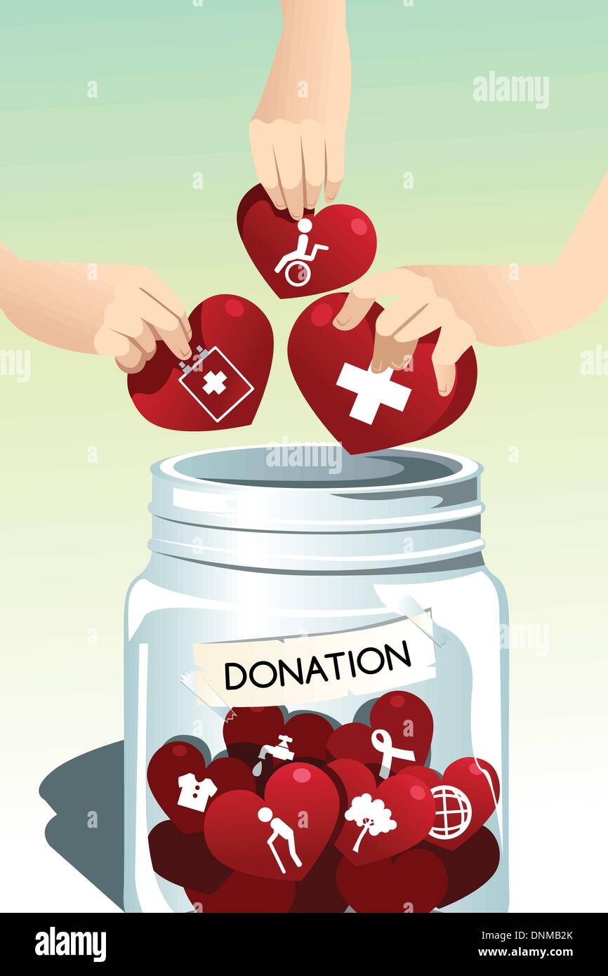 A vector illustration of people making donation Stock Vector Image ...