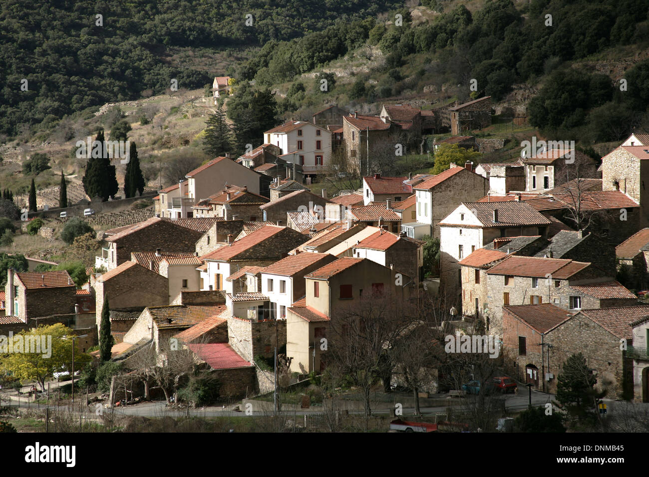 VILLAGE OF CEPS IN THE BLACK MOUNTAINS LANGUEDOC FRANCE Stock Photo - Alamy