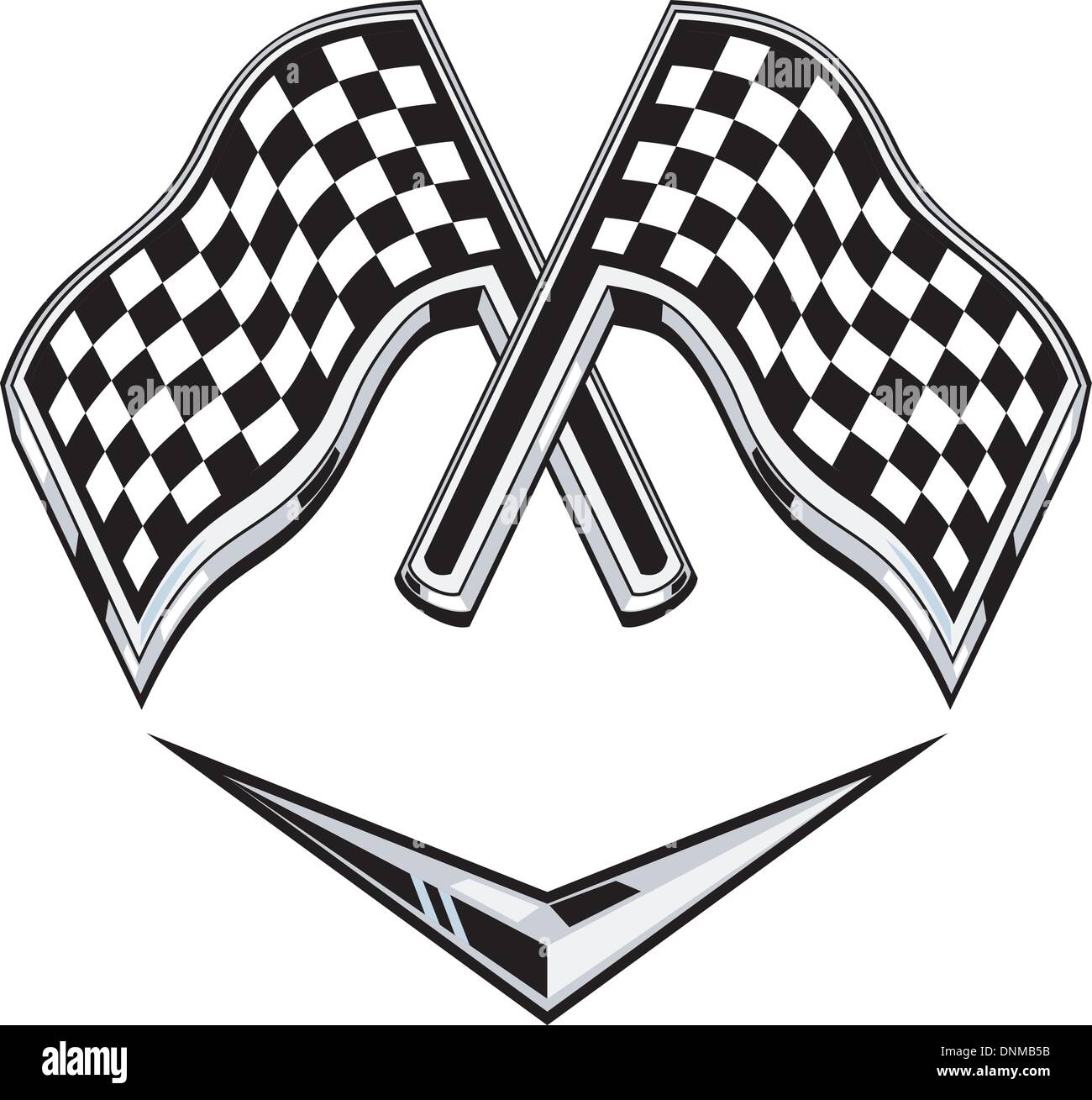 Racing checkered flag crossed hi-res stock photography and images - Alamy