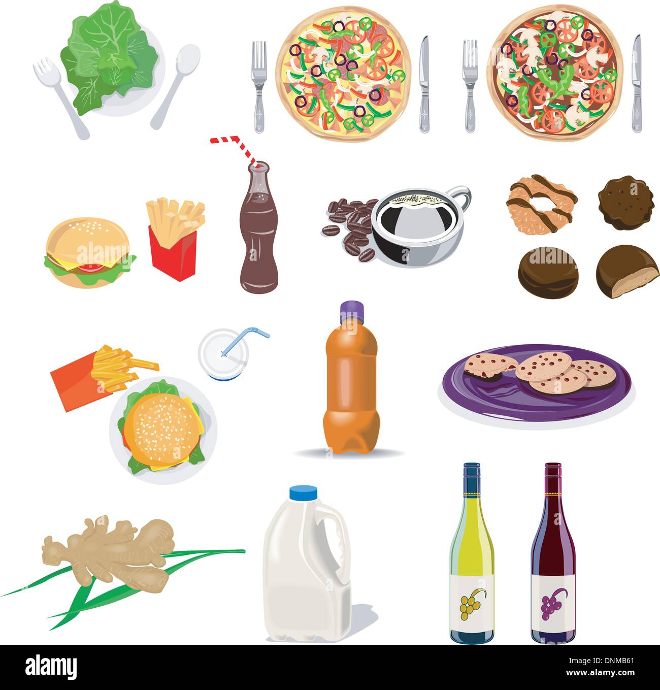 Burger and chips Stock Vector Images - Alamy