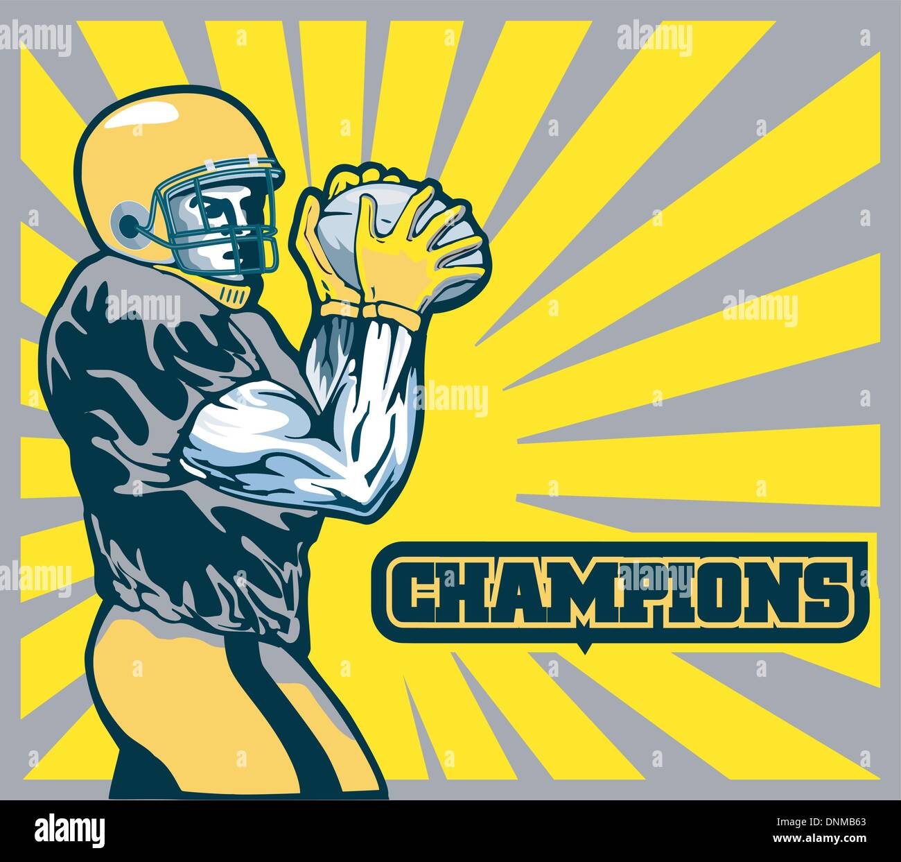 Illustration of an American football player quarterback about to throw ...