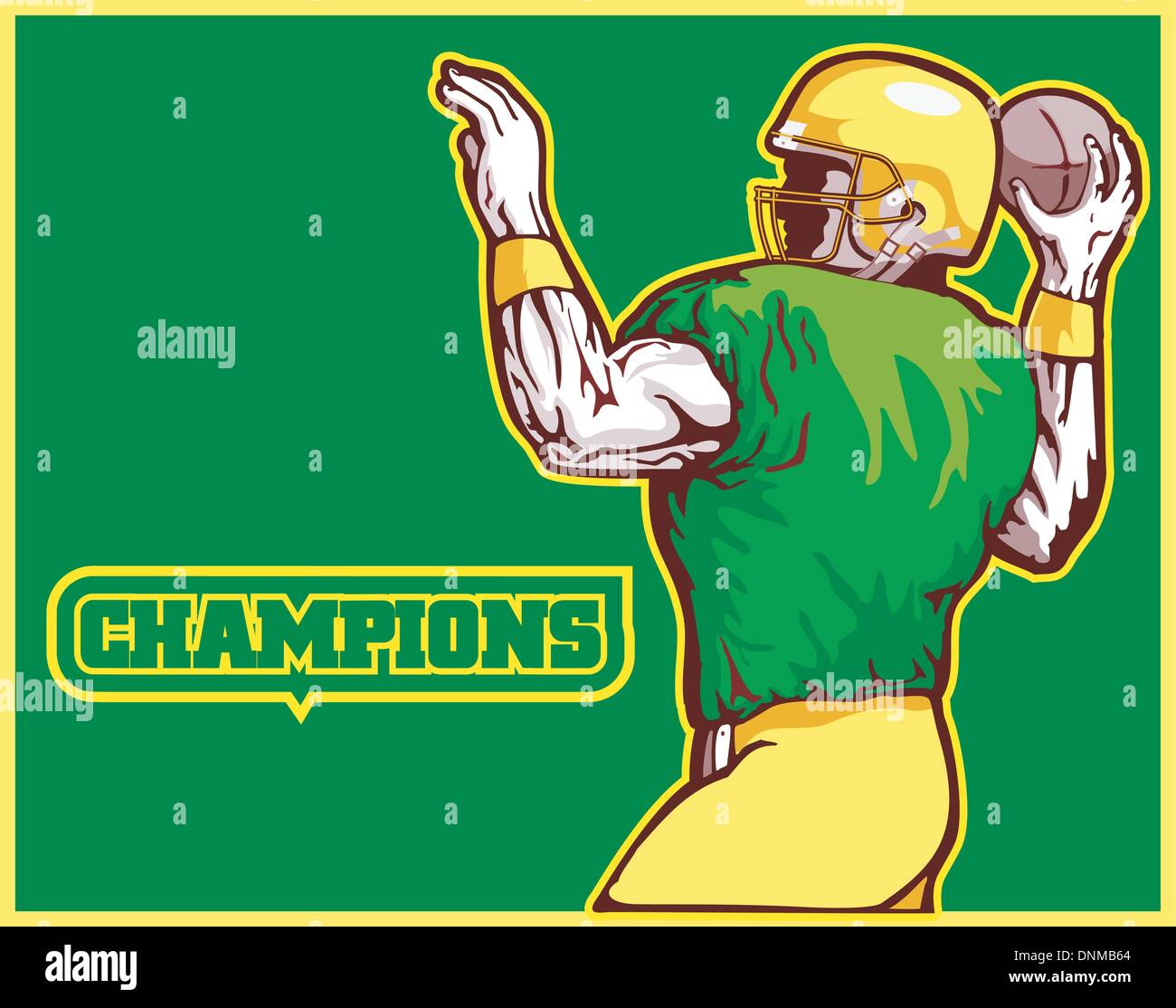 Illustration of an American football player quarterback about to throw ...