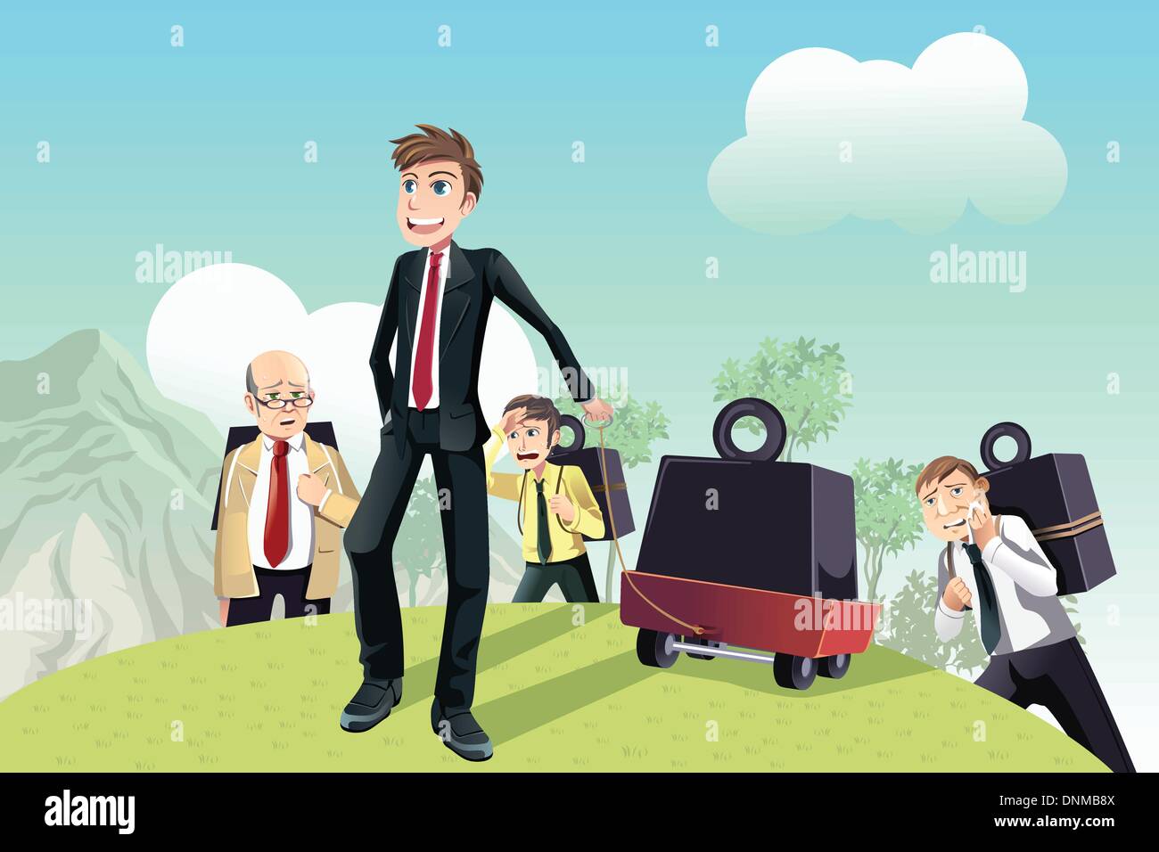 A vector illustration of a business concept of working smarter Stock ...