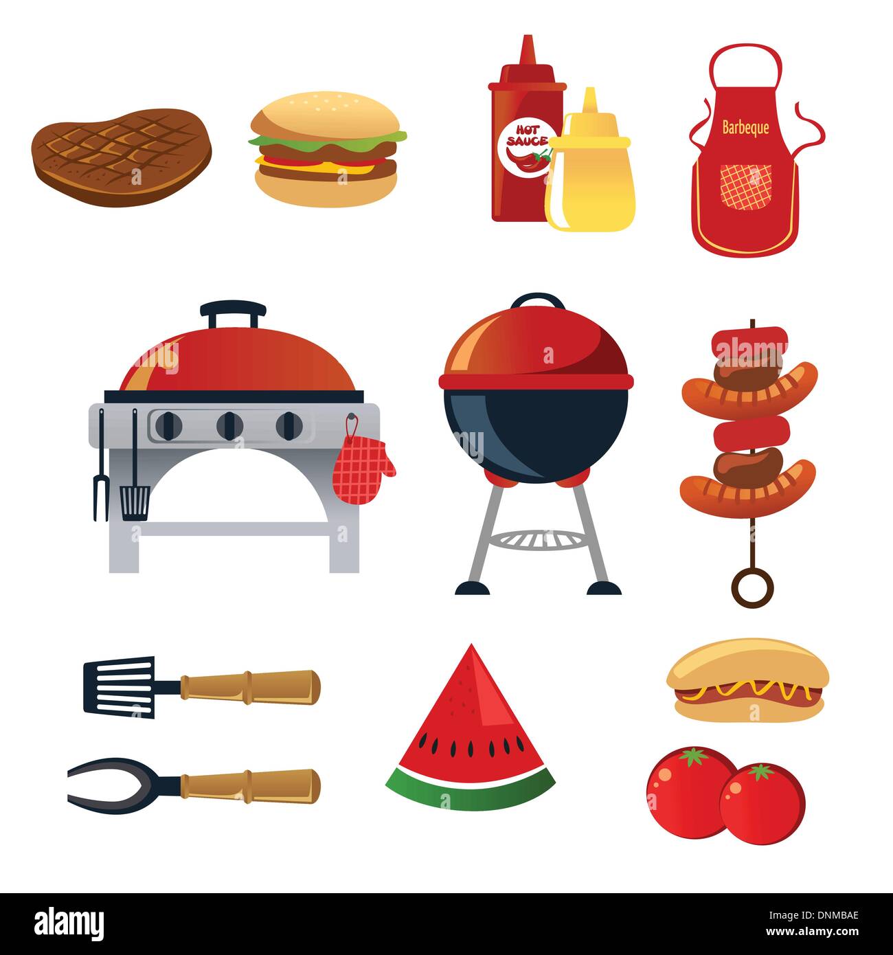 A vector illustration of barbeque icon sets Stock Vector Image & Art ...