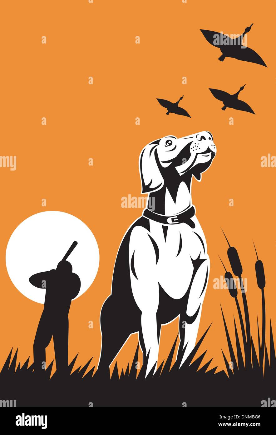 Man dog gun Stock Vector Images - Alamy
