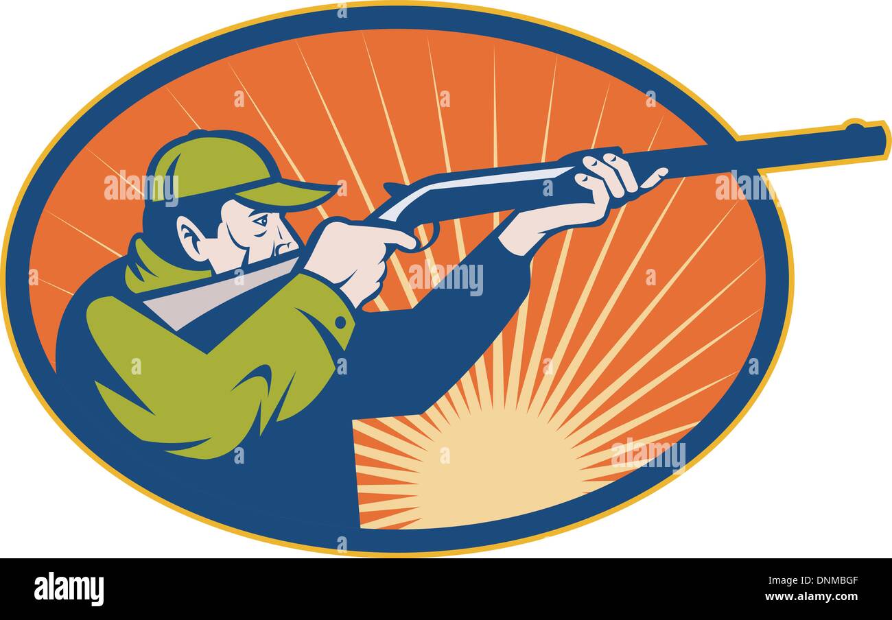 Hunting hunter man shotgun gun Stock Vector Images - Alamy