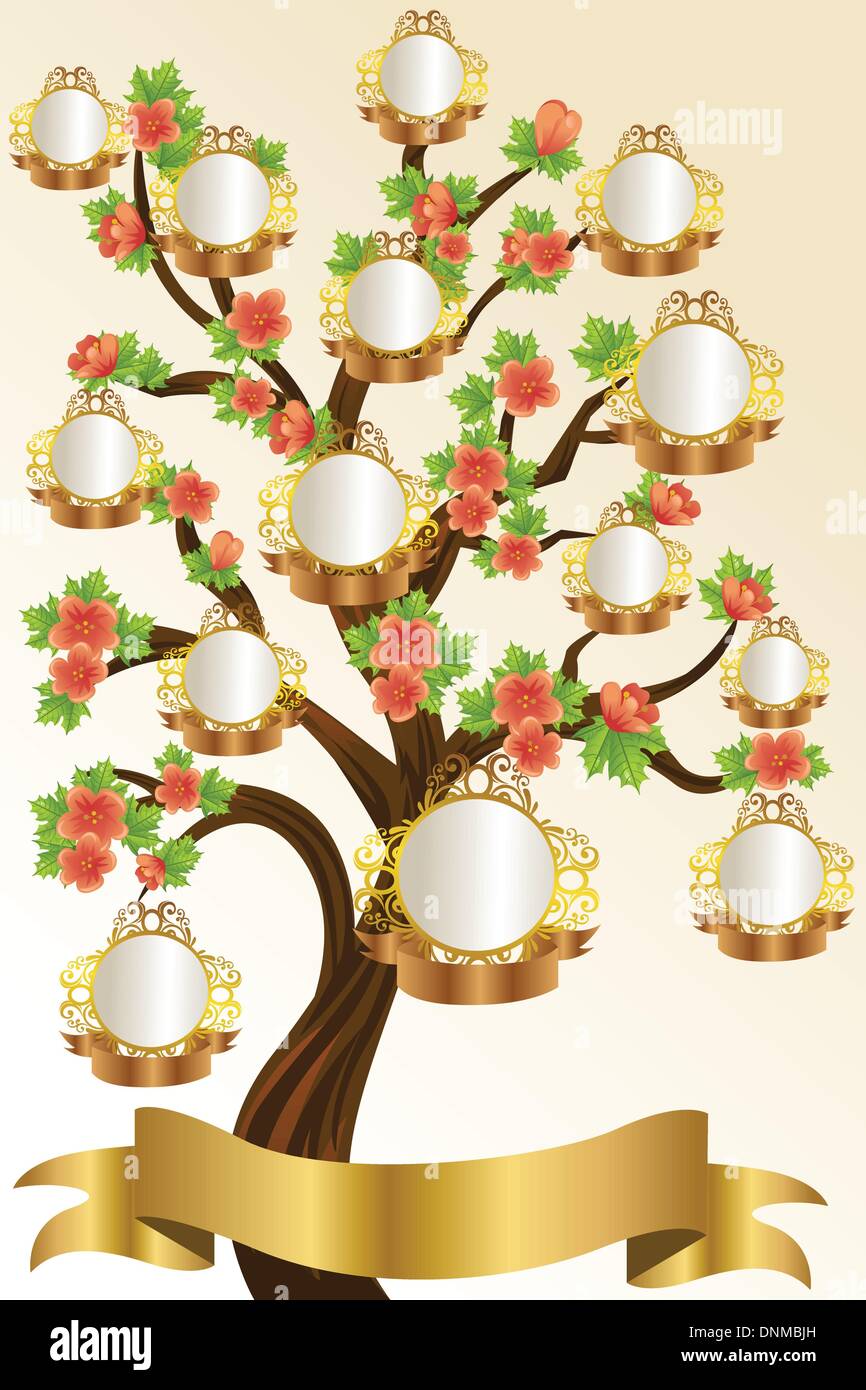 A vector illustration of a family tree template Stock Vector Image ...