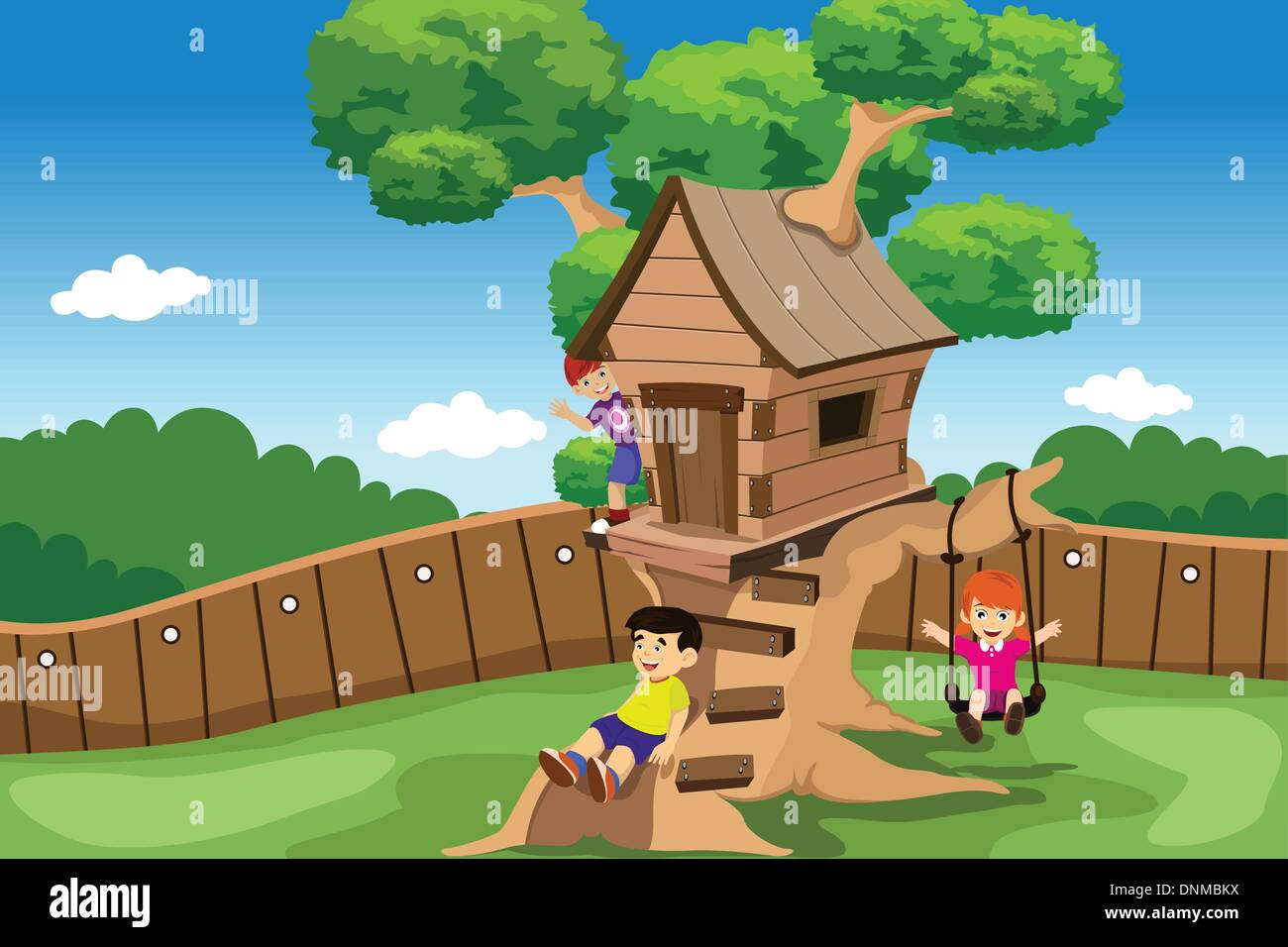 Tree house Stock Vector Images - Alamy