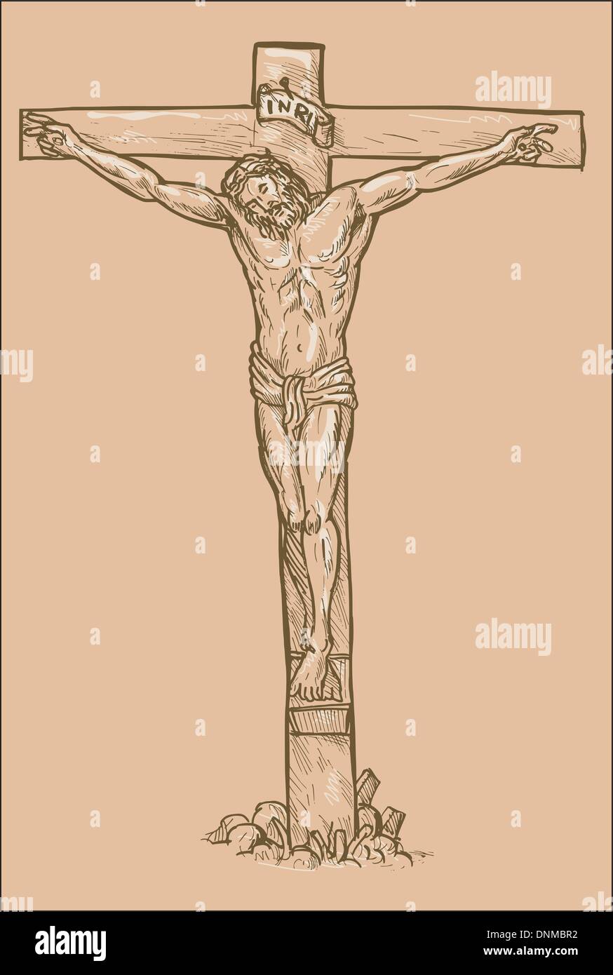 Jesus Dying On The Cross Drawing