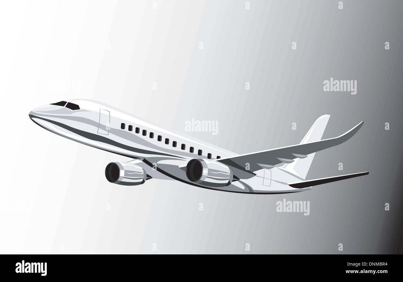 Jumbo jet in flight Stock Vector Images - Alamy