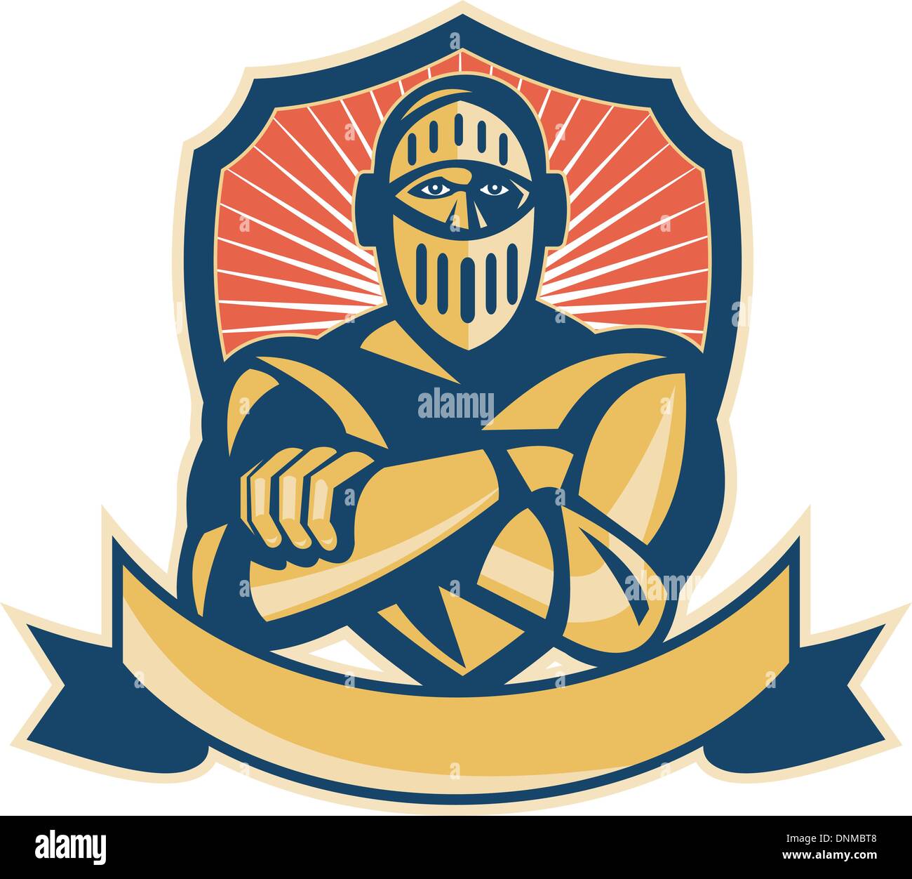 illustration of a knight arms crossed with shield Stock Vector Image ...