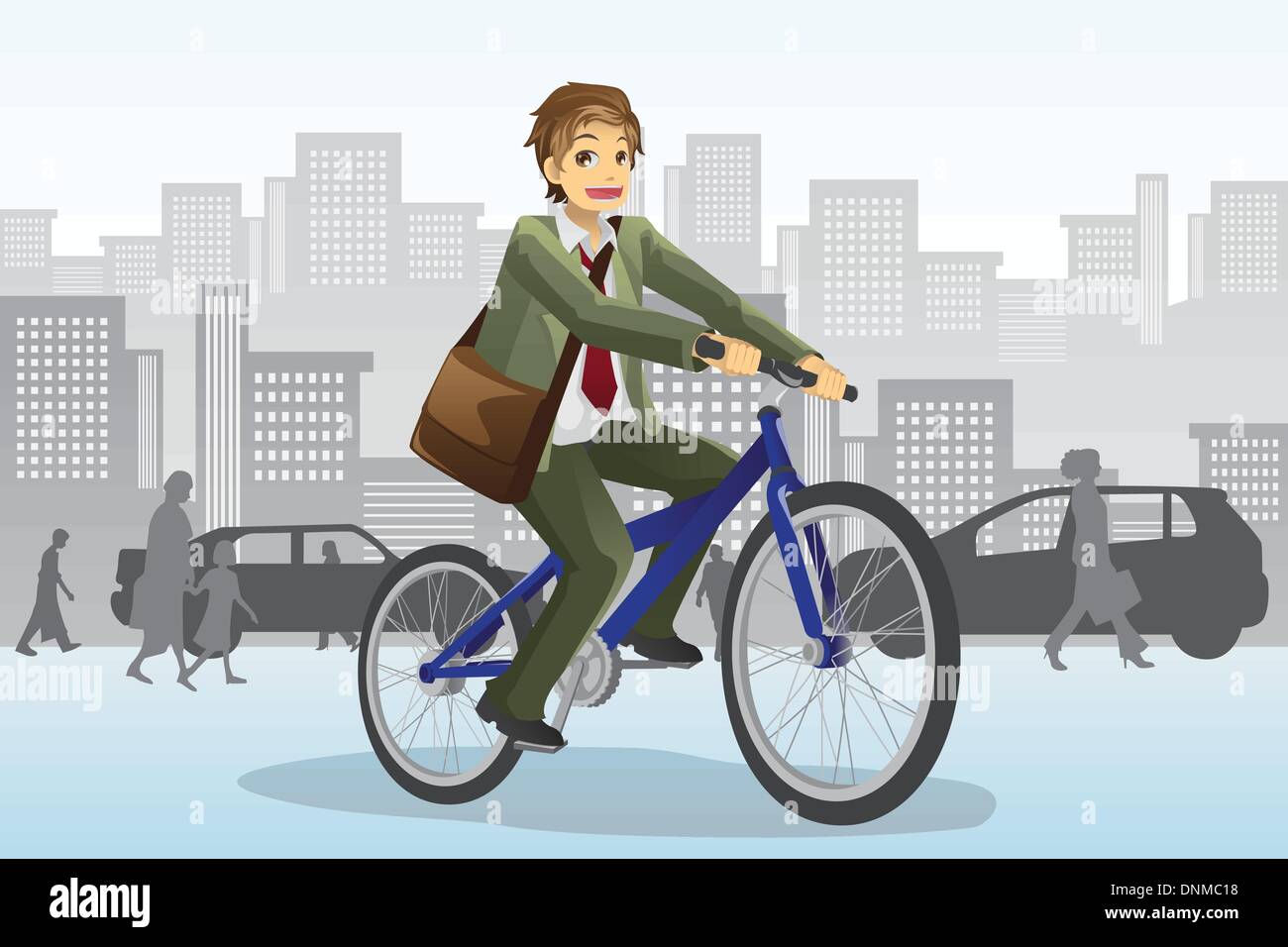 Cartoon drawing businessman riding Stock Vector Images - Alamy