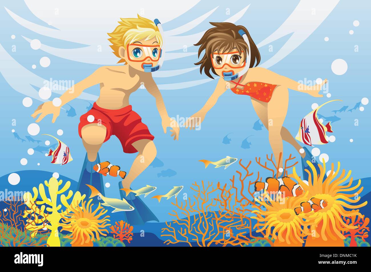 Kids diving into water Stock Vector Images - Alamy