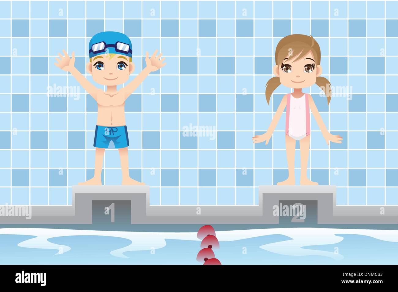 Competitive Swimming Cartoons