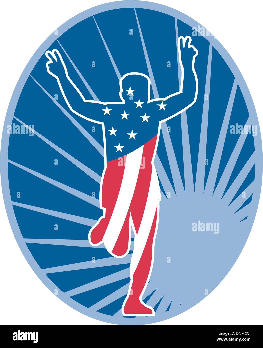 illustration of a silhouette of American stars and stripes flag ...
