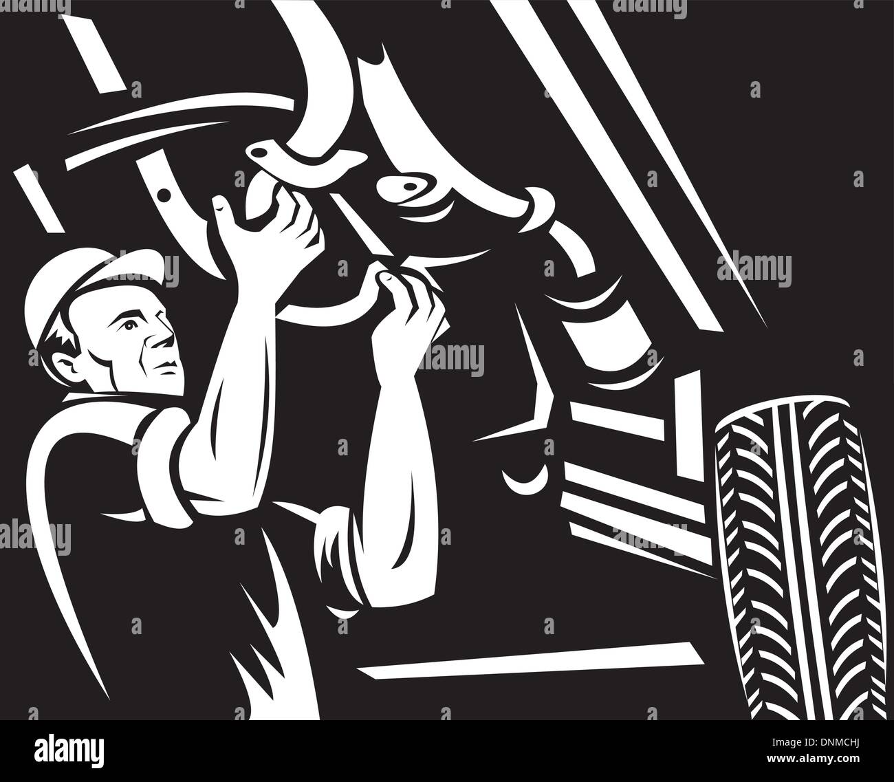Auto mechanic in white Stock Vector Images - Alamy